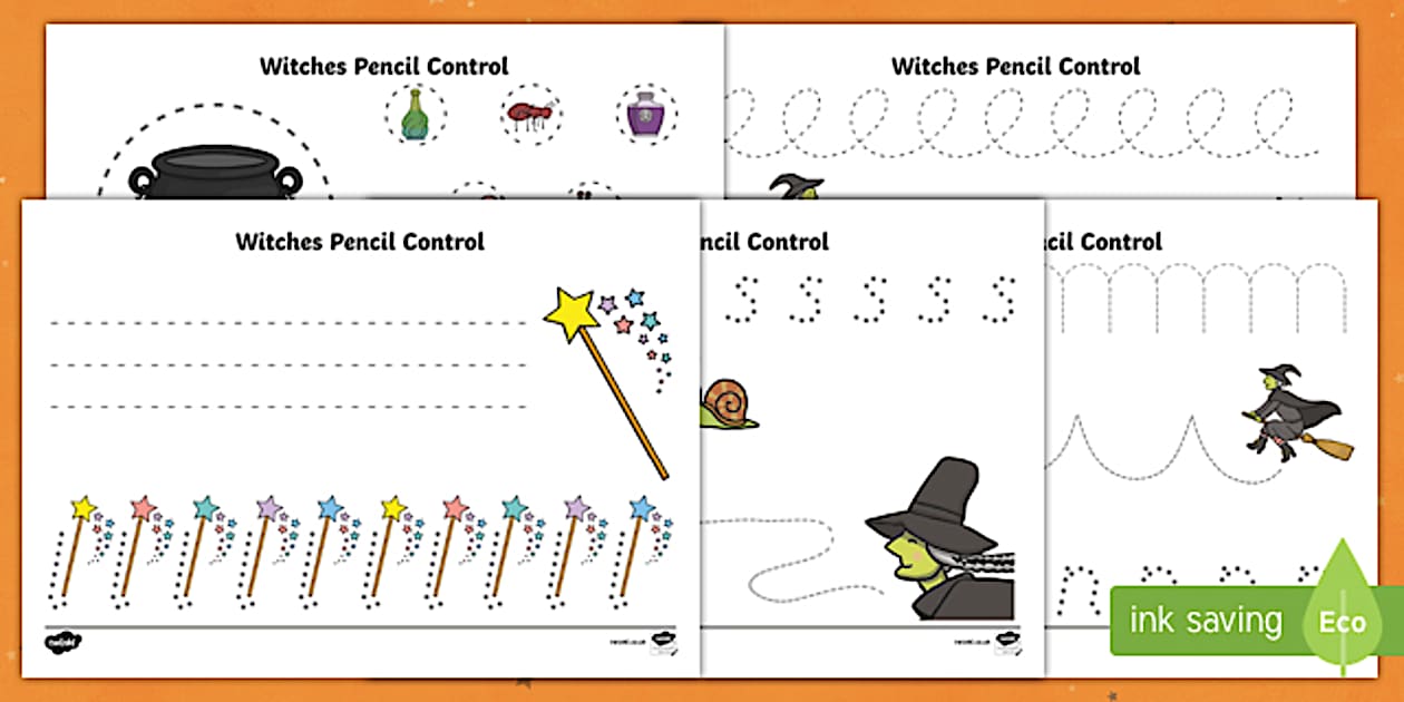 Witches Pencil Control Activity Sheets | Twinkl - Twinkl