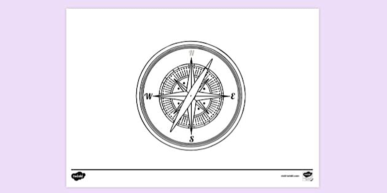 Hand Compass Colouring Sheet | Colouring Sheets - Twinkl