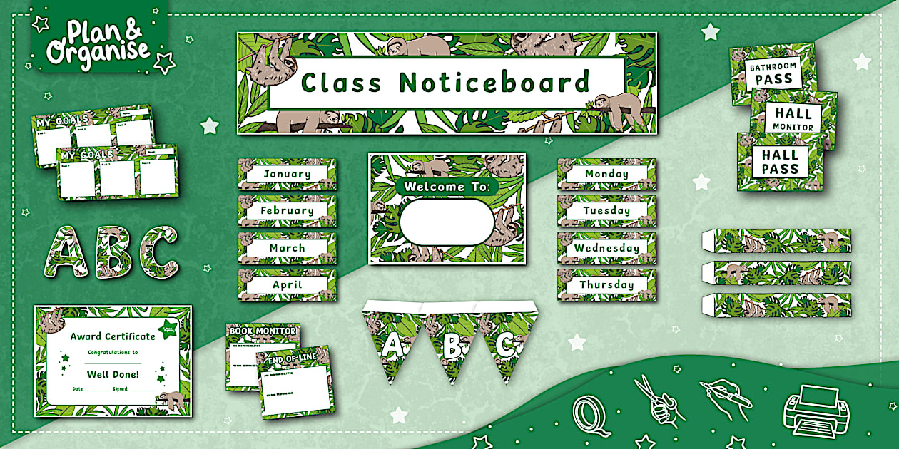 Classroom Display Pack | Sloth (Teacher-Made) - Twinkl