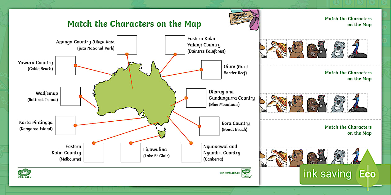Wanda's Christmas - Match the Characters to the Map Activity