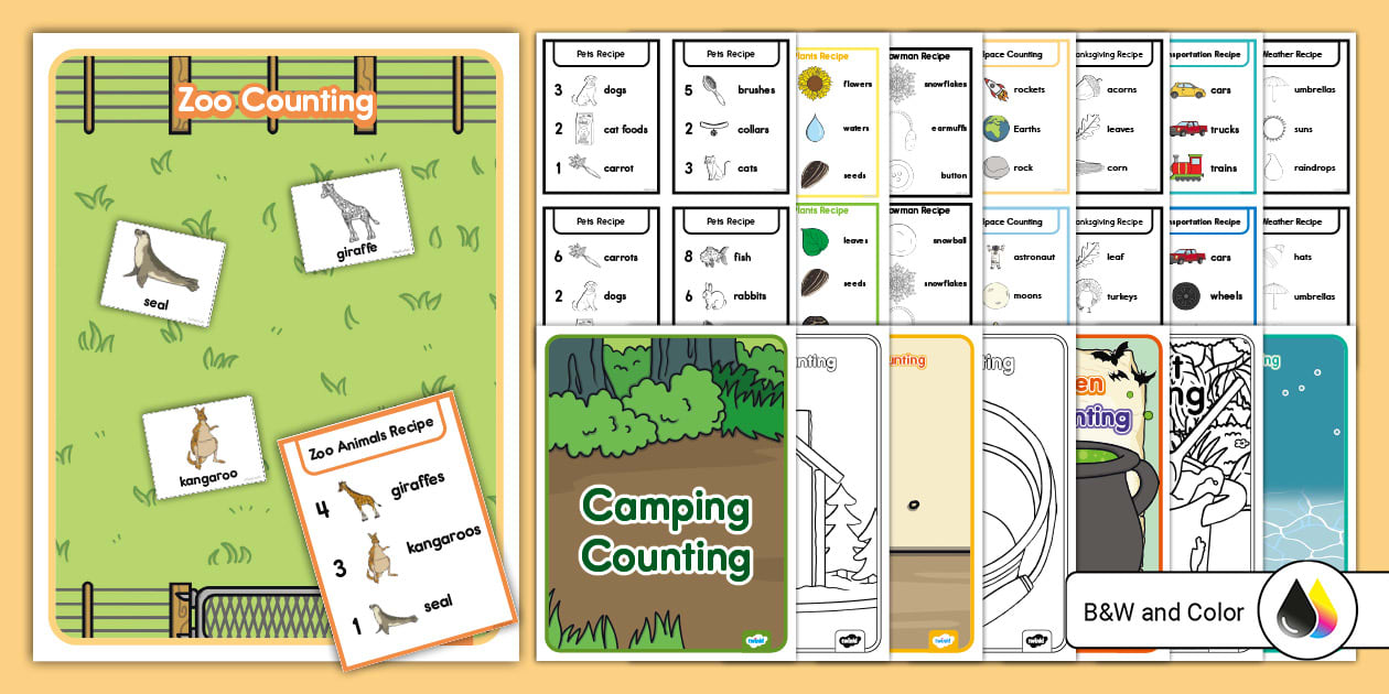 Counting Recipe Activity Cards Pack for PK-K - Twinkl
