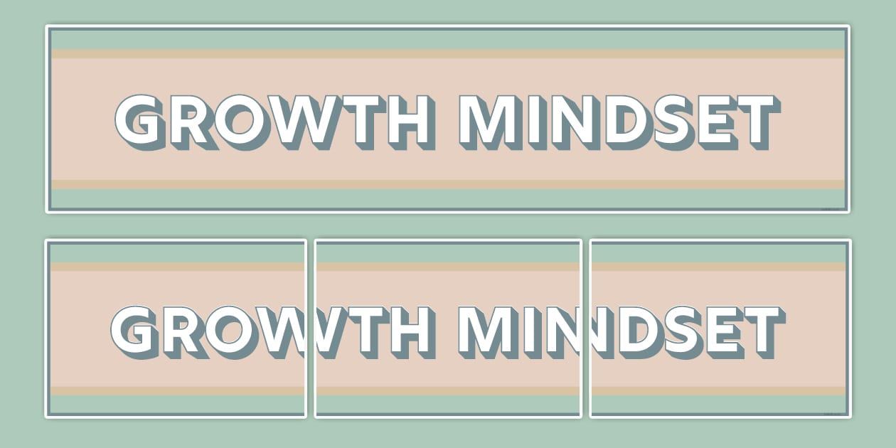 3D Effect Themed Growth Mindset Display Banner - Twinkl