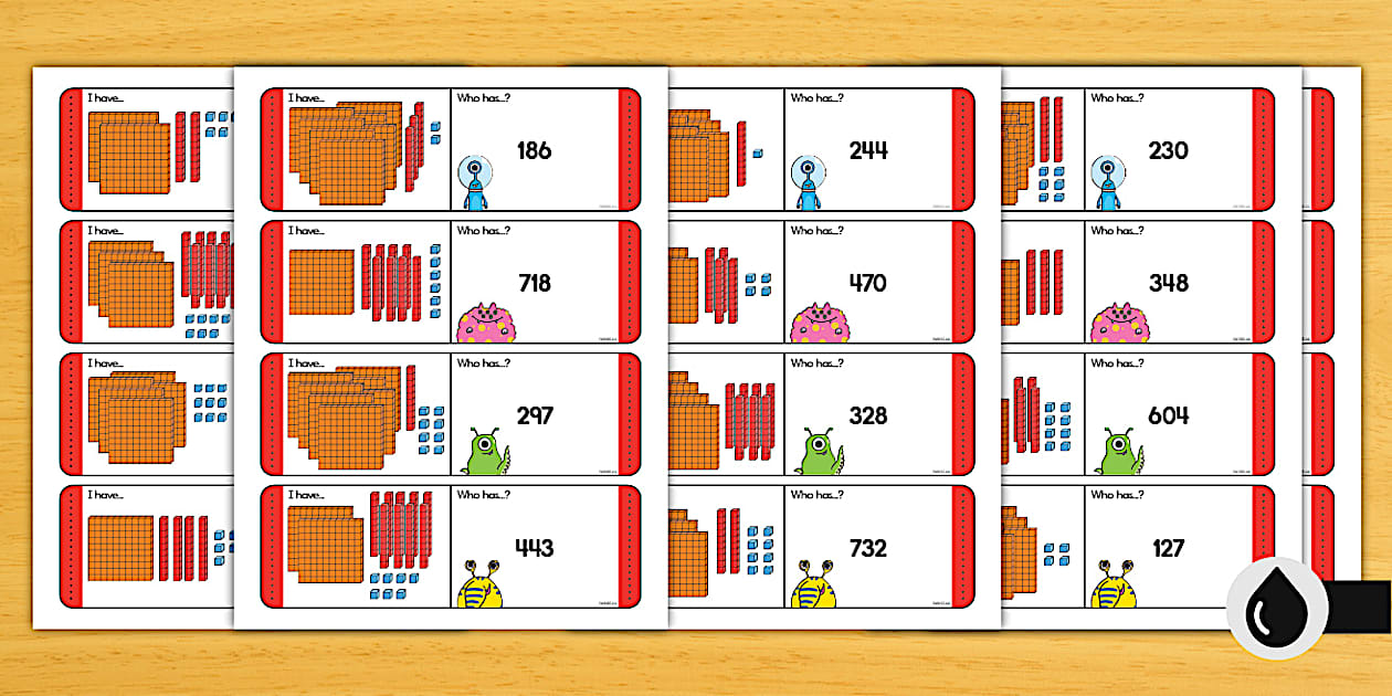 I Have, Who Has Base 10 Blocks Place Value Game - Twinkl