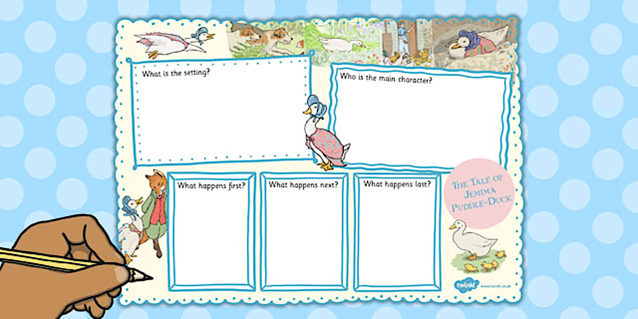 Editable The Tale of Jemima Puddle-Duck Book Review Writing Frame (Beatrix