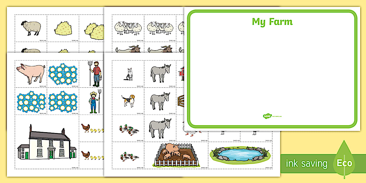 Farm Map Cut and Stick Activity (teacher made) - Twinkl