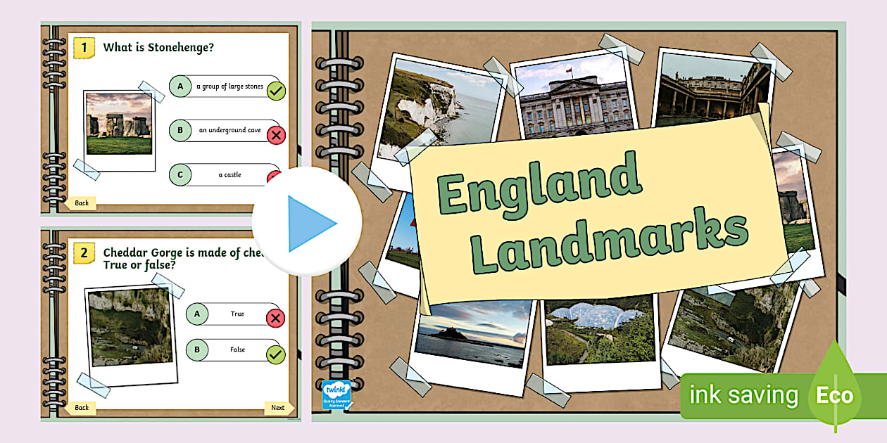 England Landmarks PowerPoint Quiz (teacher made) - Twinkl