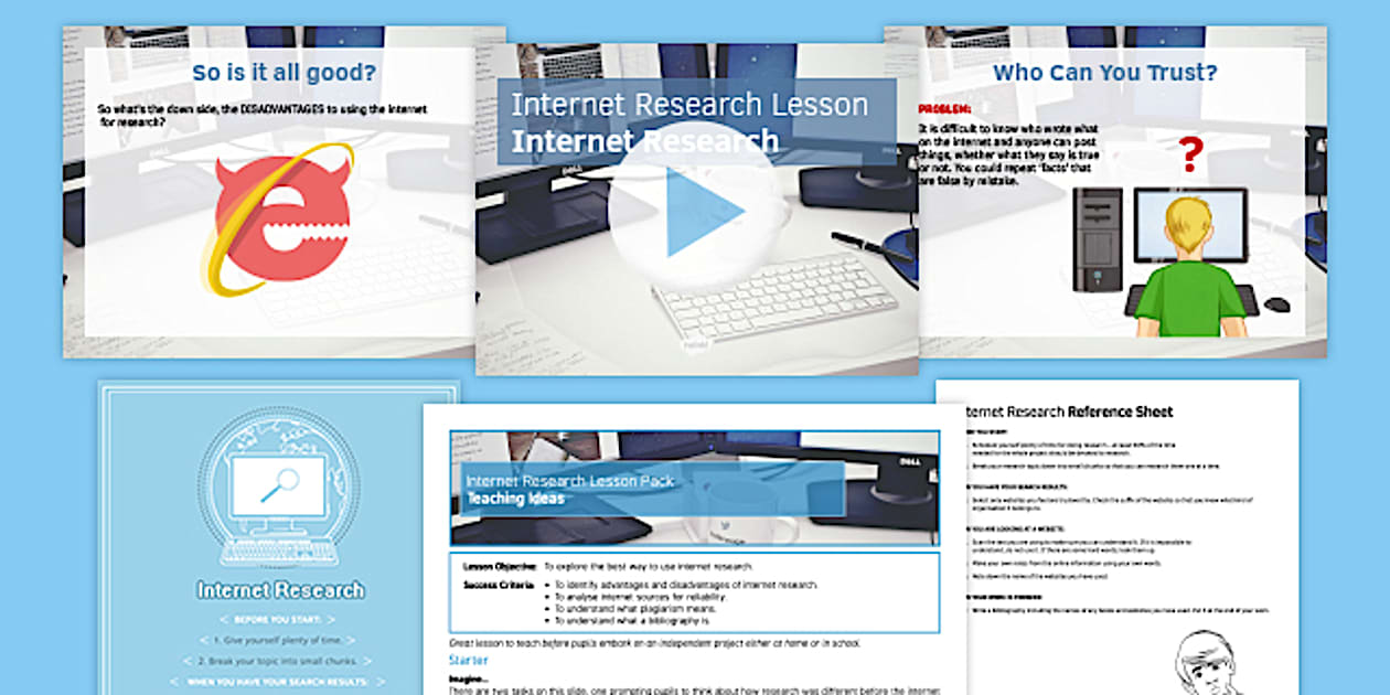 Internet Research Lesson Pack - Online (Teacher-Made)
