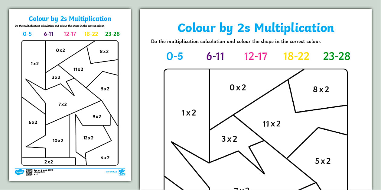 Colour by 2s Multiplication (teacher made) - Twinkl