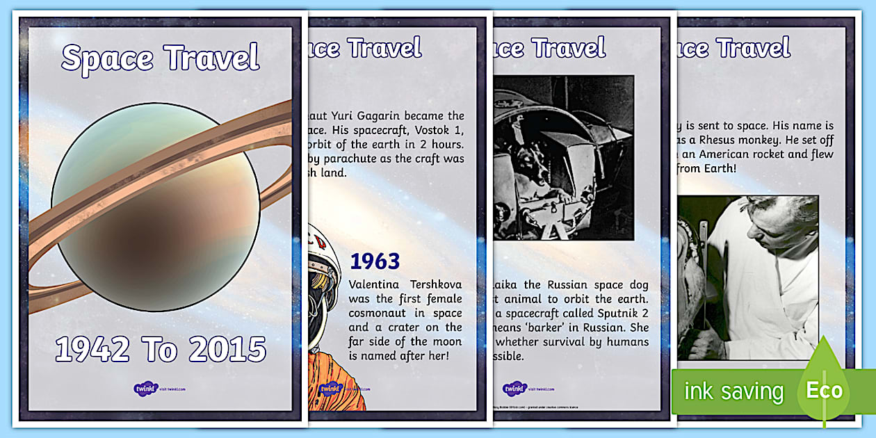 Editable Space Travel Timeline Posters (teacher made)