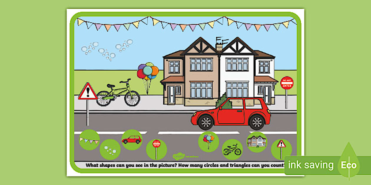 👉 Circles and Triangles Can You Find...? Poster - Twinkl