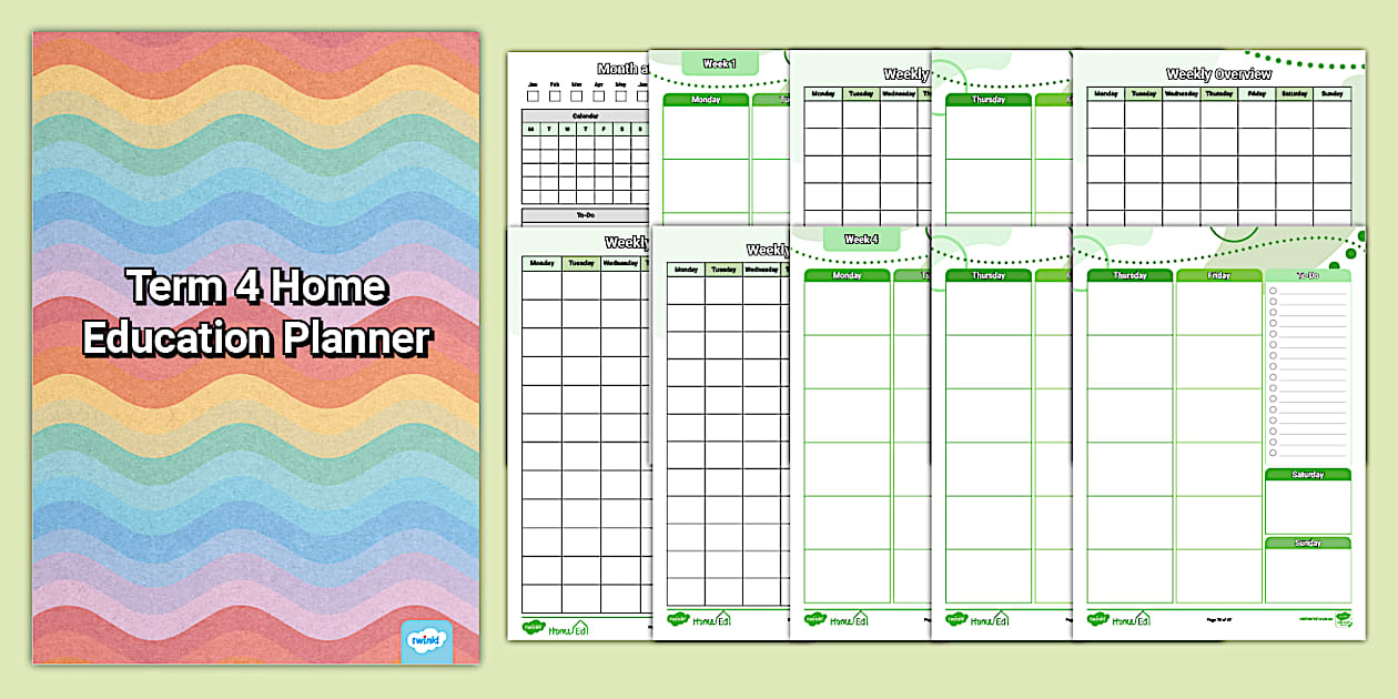 Term 4 Home Education Planner (teacher made) - Twinkl