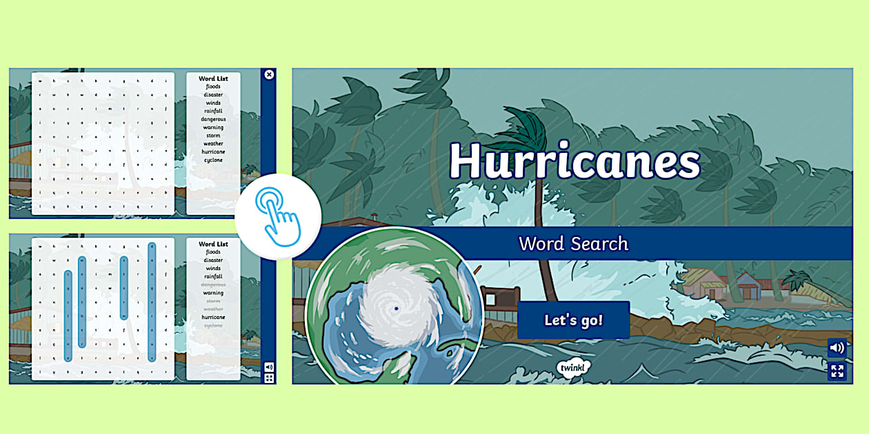 Hurricanes Interactive Word Search (Teacher-Made) - Twinkl