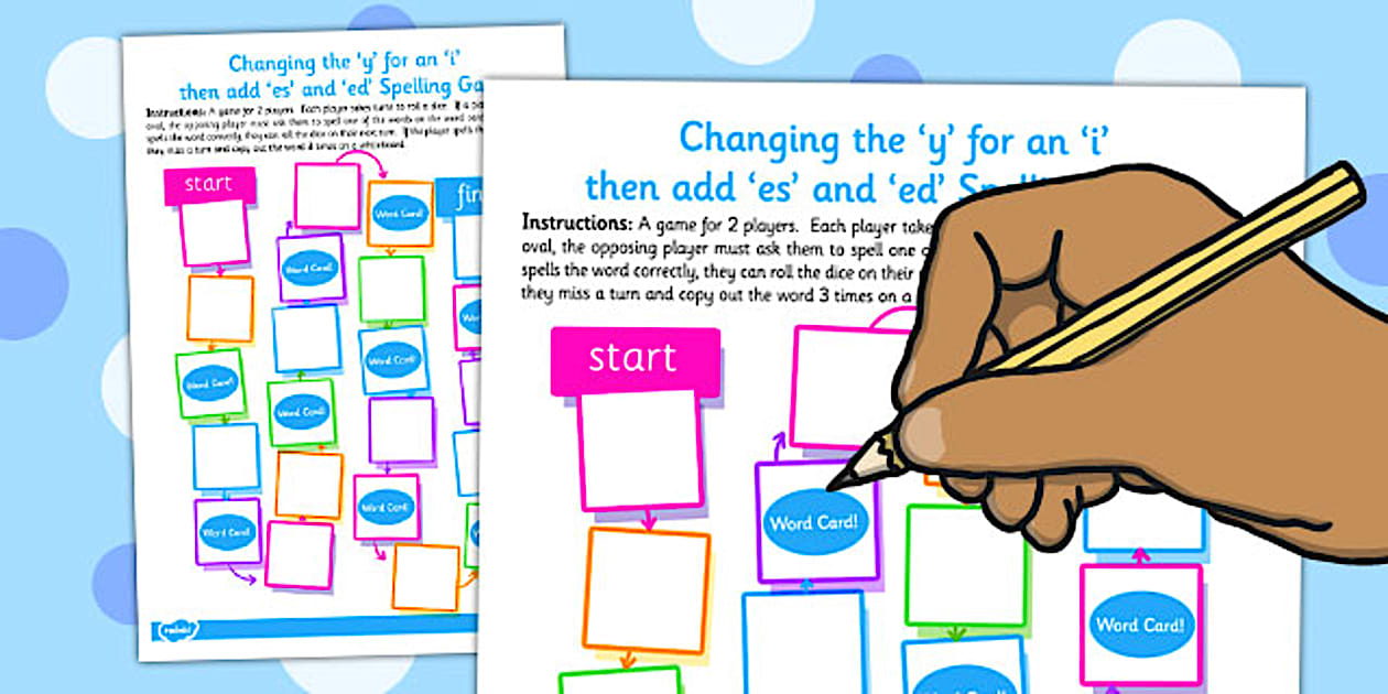 Changing the y for an i Then add es and ed Spelling Game - spell