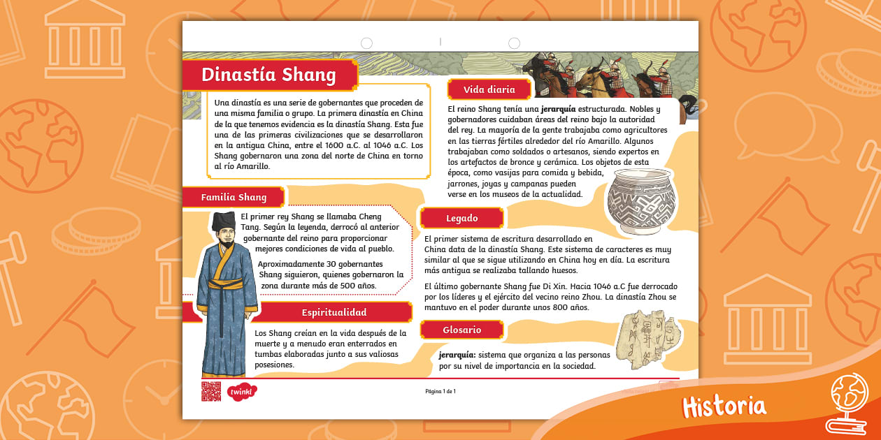 Ficha Informativa | China | Dinastía Shang | Historia
