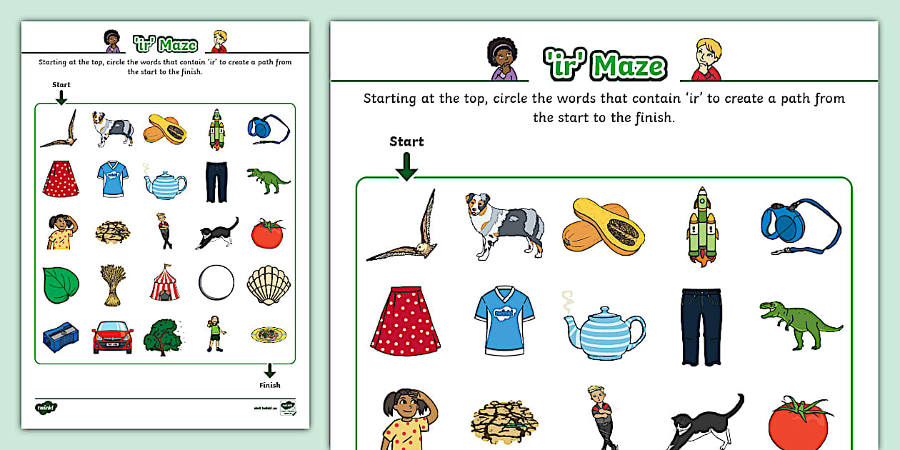 'ir' Phonics Maze