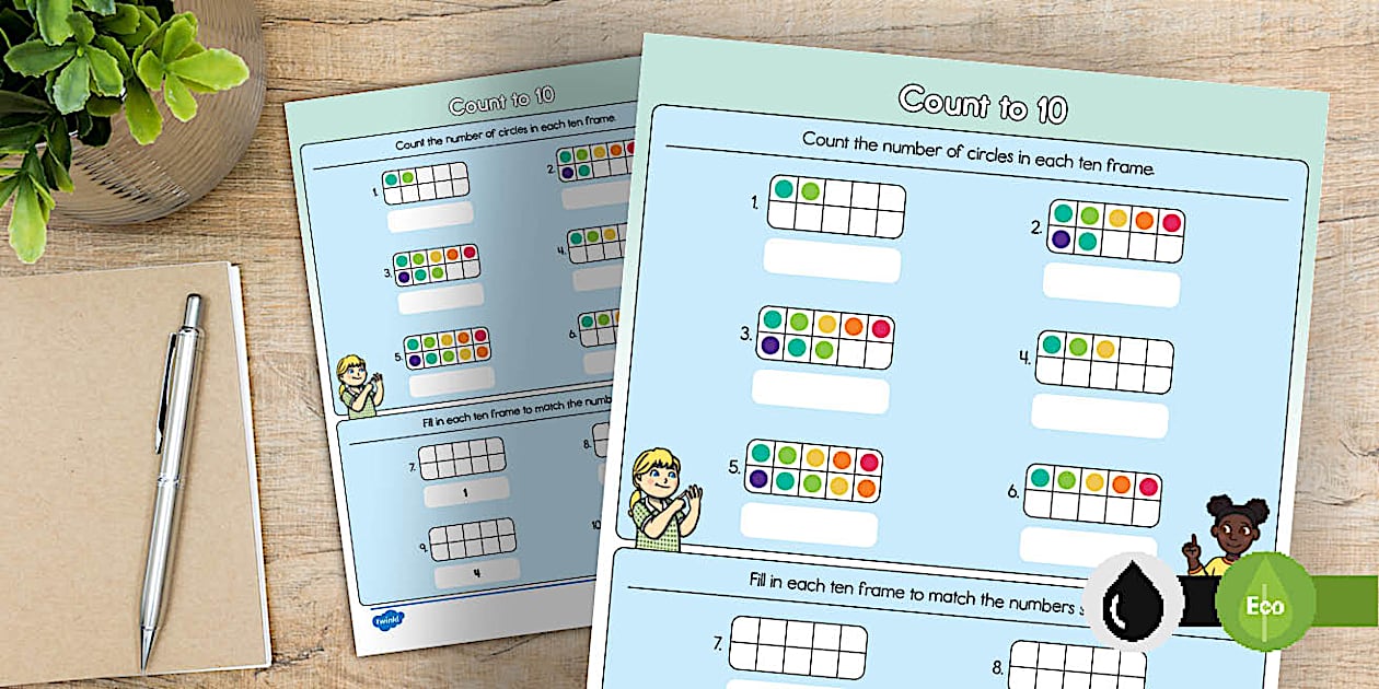 Count and Represent Numbers to 10 With Ten Frames - Twinkl