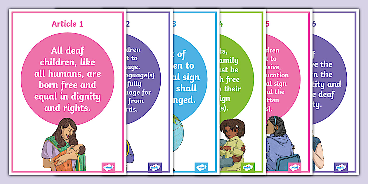 The Rights of Deaf Children Display Posters (teacher made)