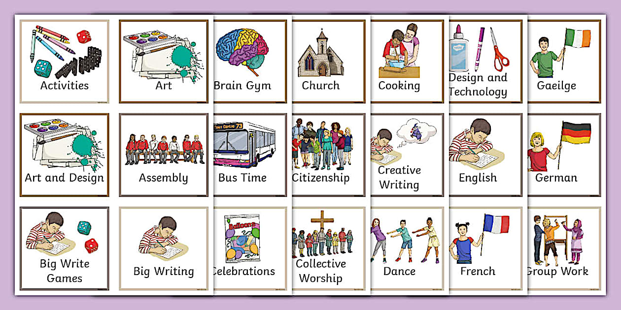 Neutral Tones Themed KS2 Visual Timetable Cards - - Twinkl