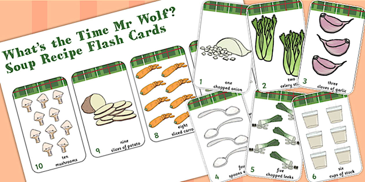 Number Flash Cards to Support Teaching on What's The Time, Mr Wolf?