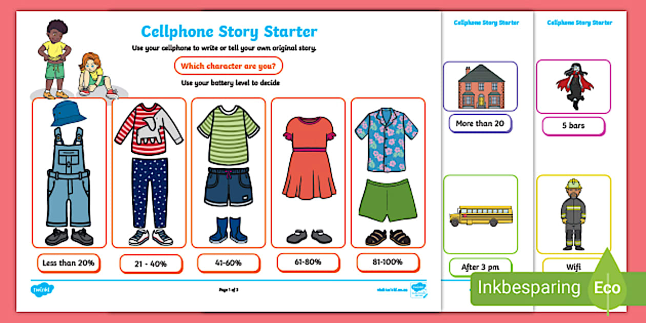 Cellphone Story Starter (teacher made) - Twinkl
