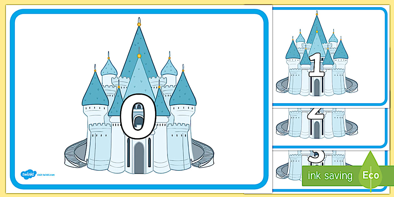 Numbers 0 to 20 on Fairy Tale Palaces Display Posters