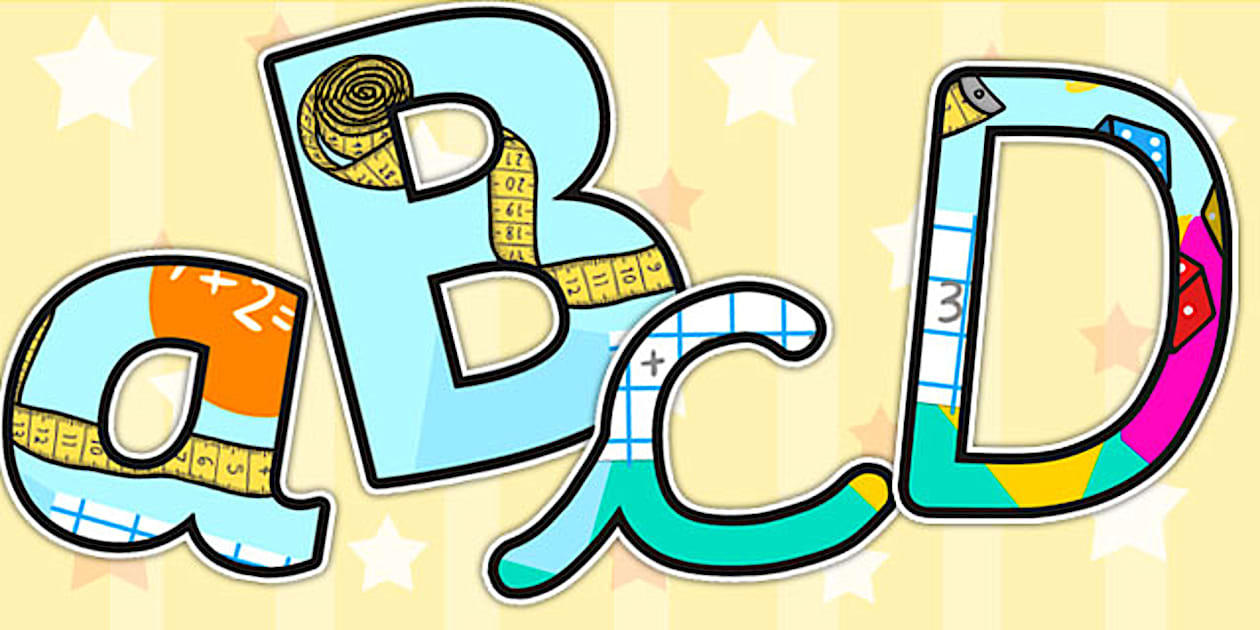 Maths Working Wall Themed Size Editable Display Lettering