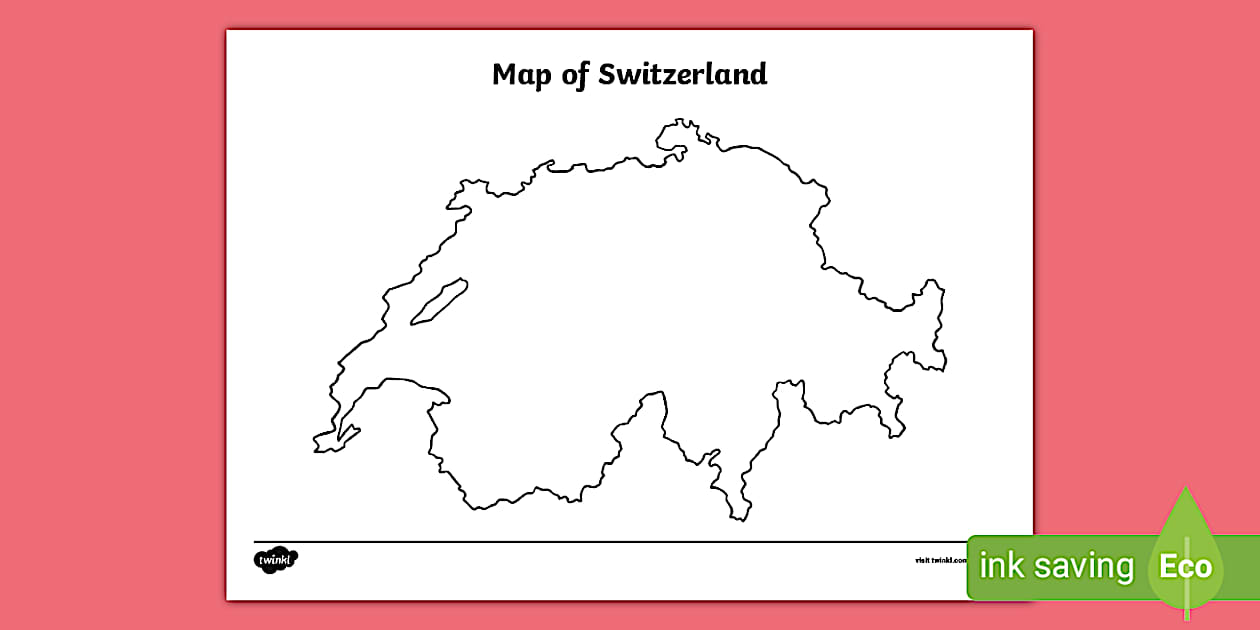 Switzerland Map Colouring Page (teacher made) - Twinkl