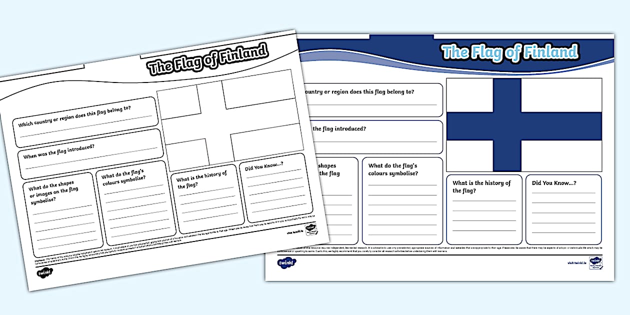 Finland Flag Fact File Template - Twinkl Writing - Twinkl