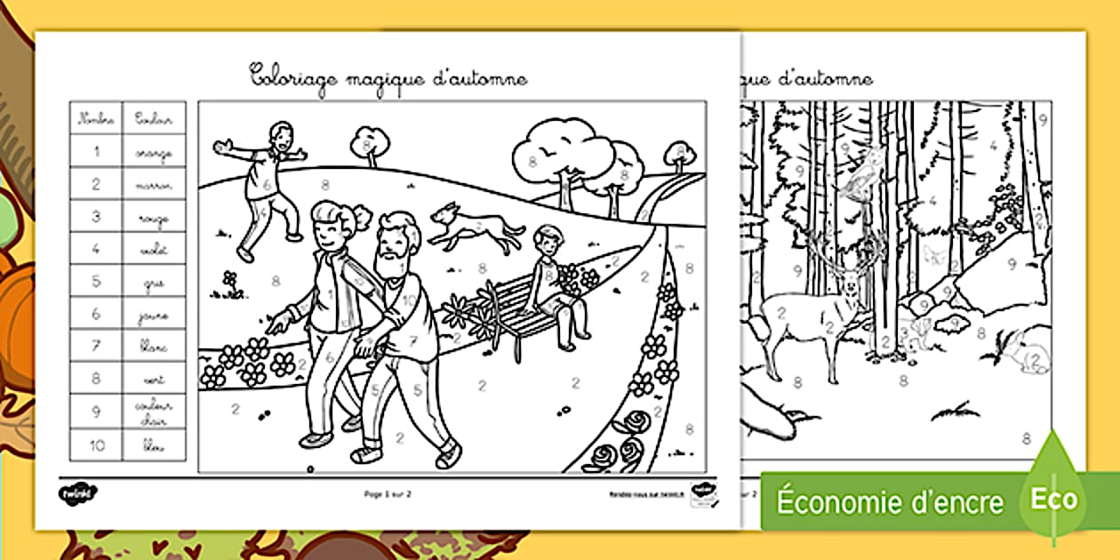 Coloriage magique d'automne | Ressources pédagogiques