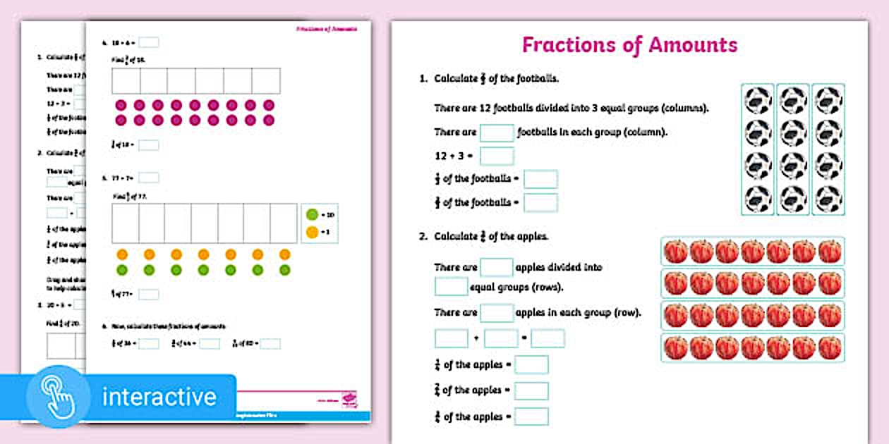 👉 Supports White Rose Y4: Fractions of a Set Activities (Y3)