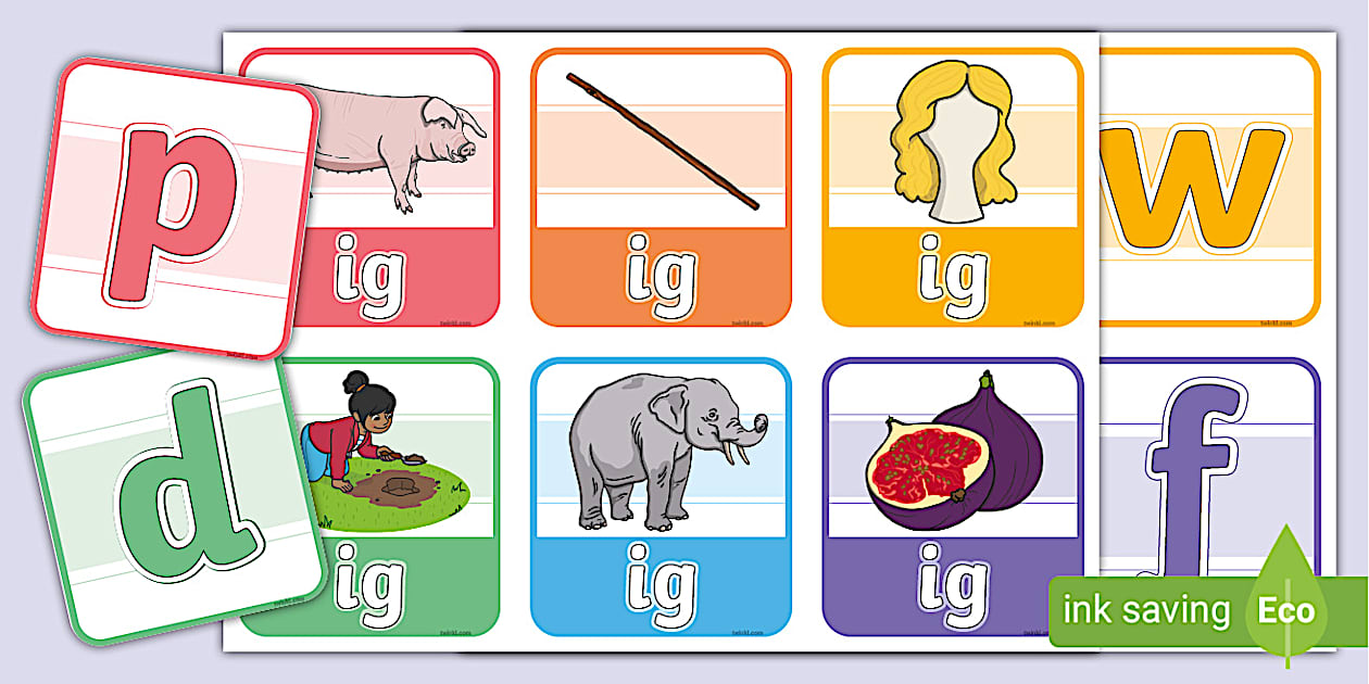 ‘ig’ Onset and Rime Matching Activity - Twinkl