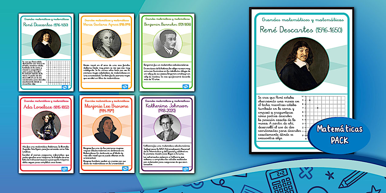 Pósters: Grandes matemáticos y matemáticas (teacher made)