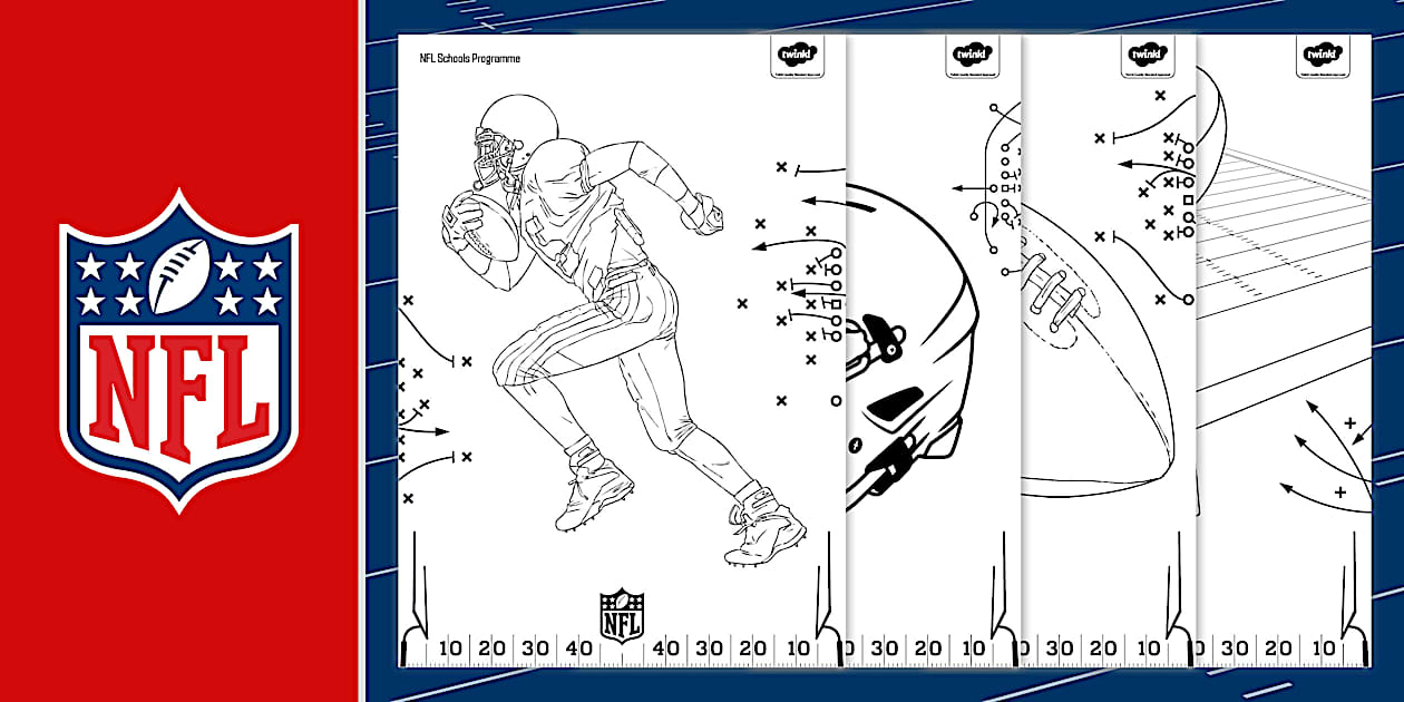 FREE! - NFL Colouring Pages | American Football | Twinkl Resources
