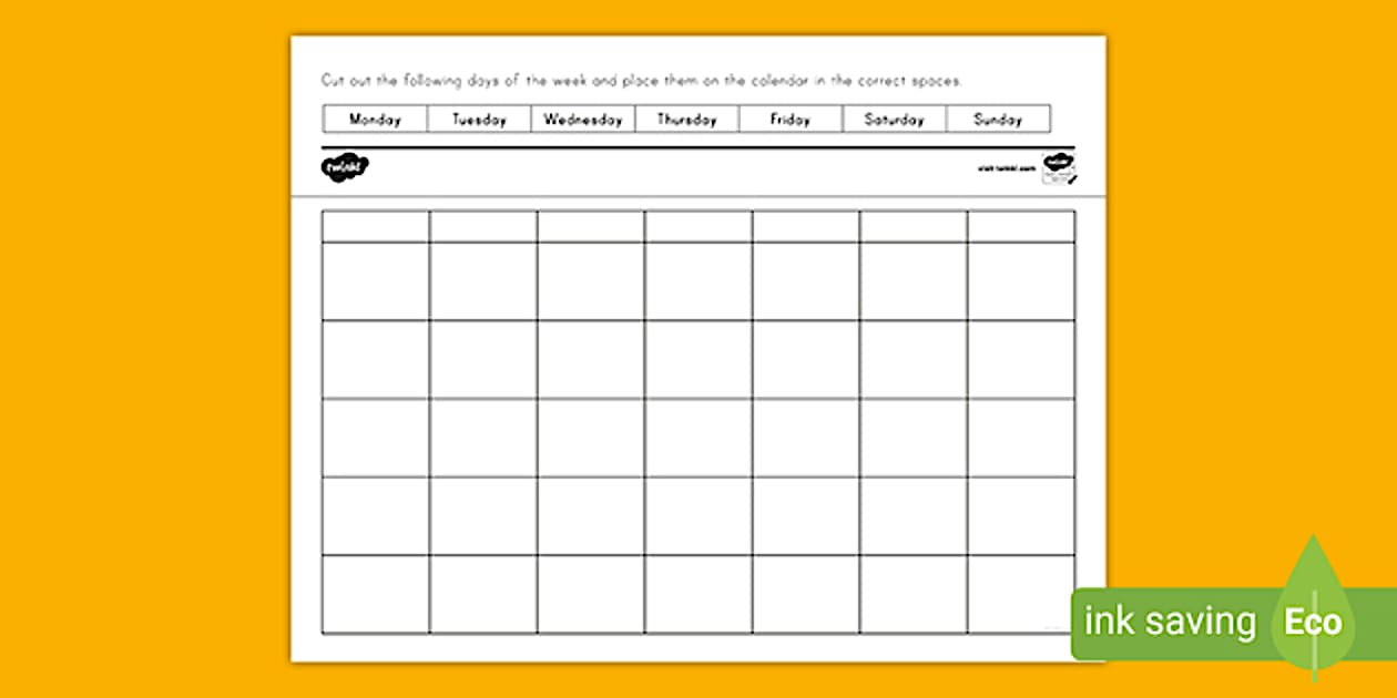 Days of the Week Cut and Paste Worksheet (teacher made)