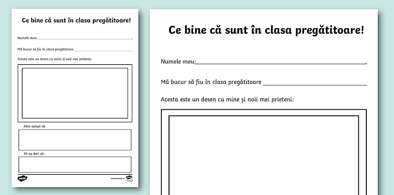 Ce bine că sunt în clasa pregătitoare! – Fișă de activitate