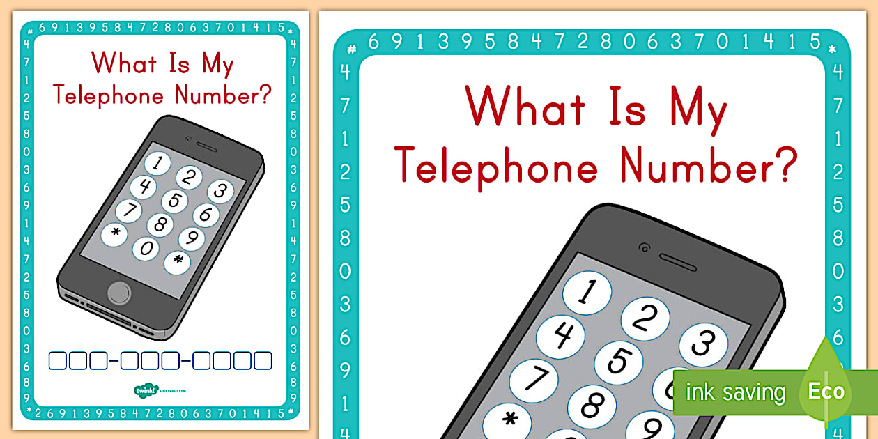 What Is My Telephone Number? Memory Worksheet (teacher made)