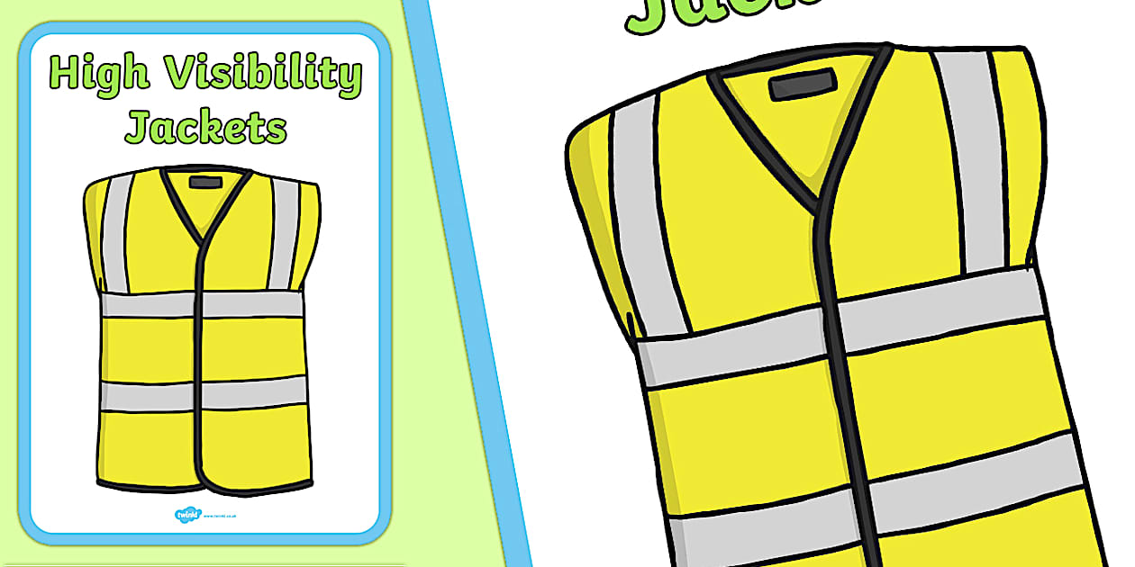 Black and White High Visibility Jacket Display Sign - Twinkl