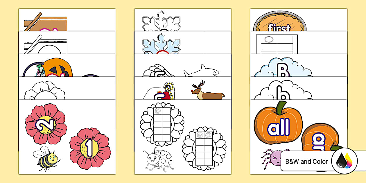 PK-K Hide and Seek: Math and Literacy Activity Pack - Twinkl