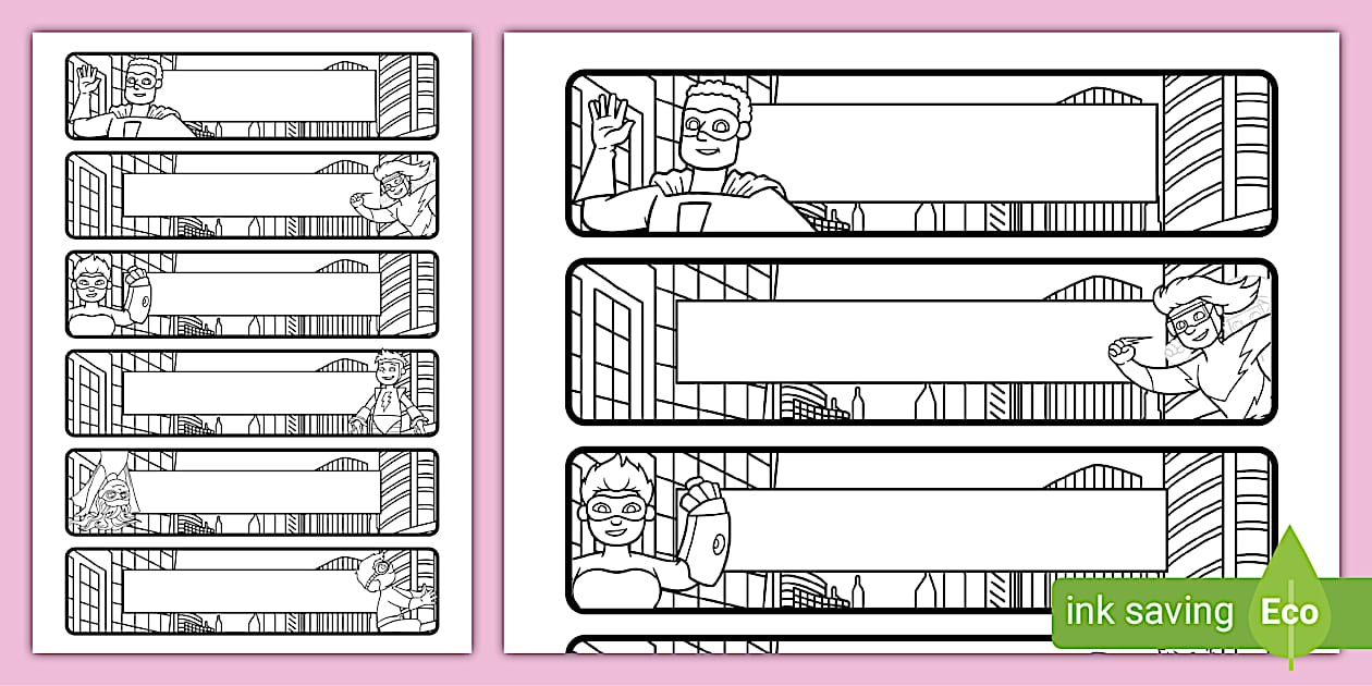 Superhero School Tray Labels | Classroom Organisation