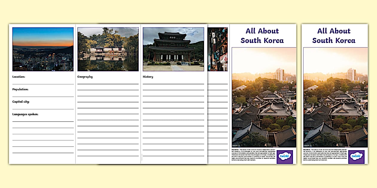 All About South Korea Leaflet Template (Teacher-Made)