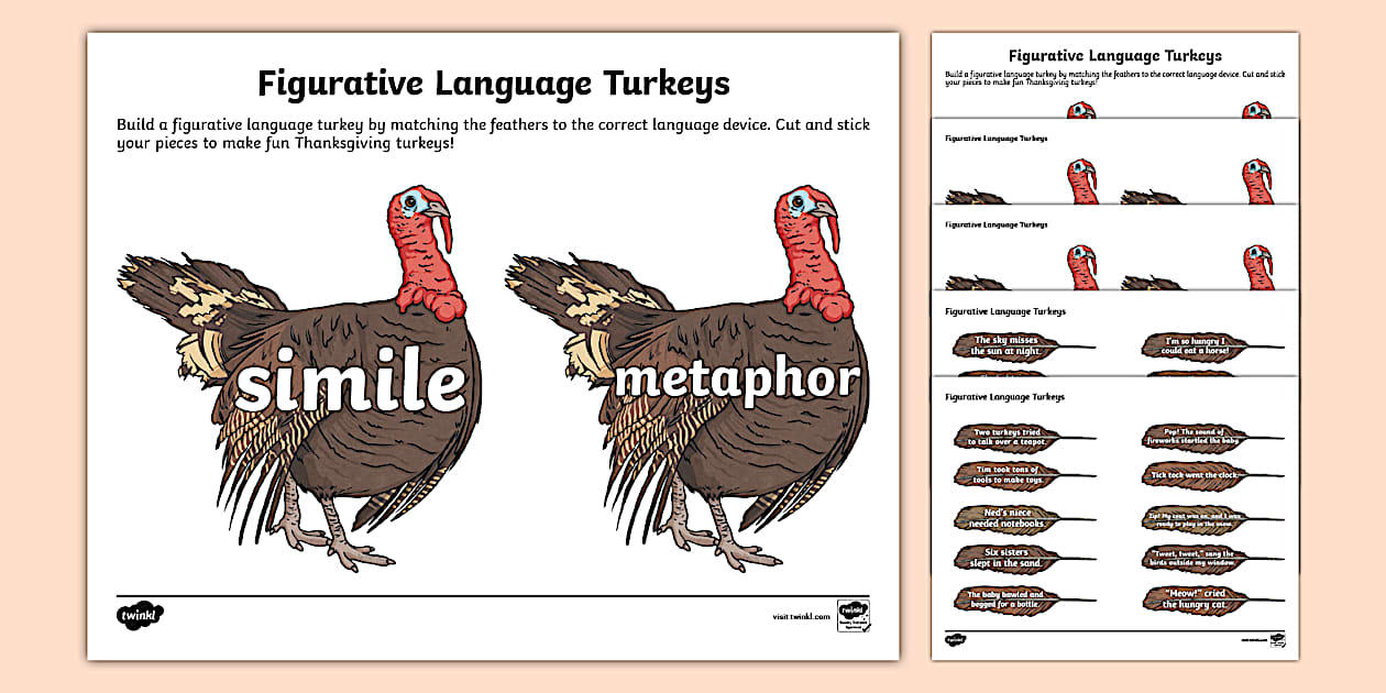 Thanksgiving Figurative Language Worksheet | Twinkl USA