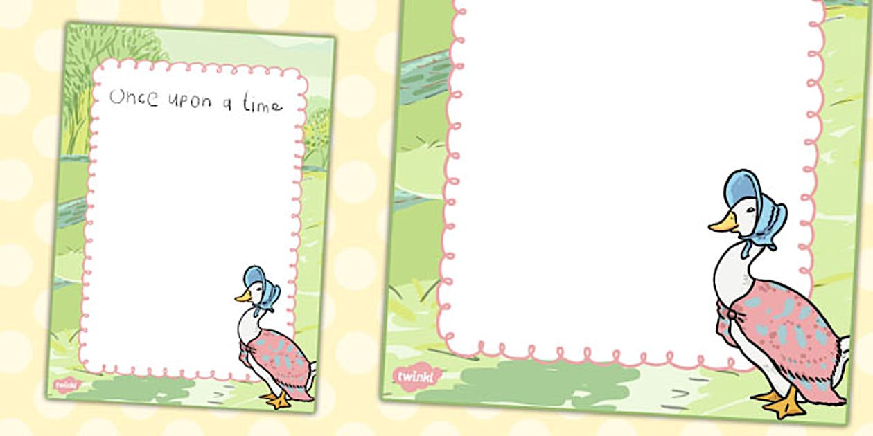 The Tale of Jemima Puddle-Duck Editable Notes - jemima puddle-duck