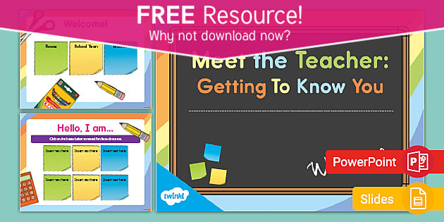 FREE! - Get To Know The Teacher Activities | Editable Presentation