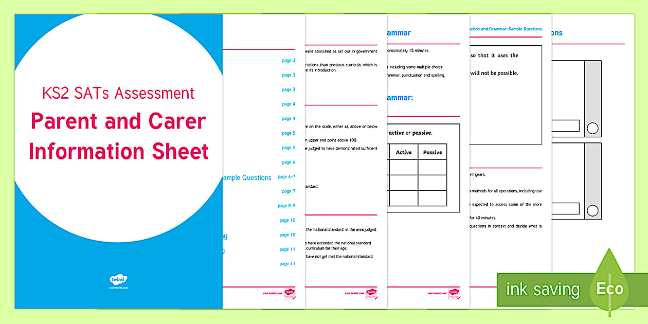 SATs Survival: 2017 KS2 SATs Assessment Parent and Carer Information Sheet