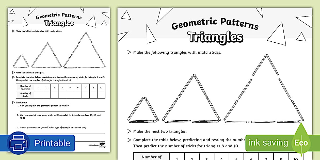 Geometric Patterns Grade 4 Worksheets - Twinkl South Africa