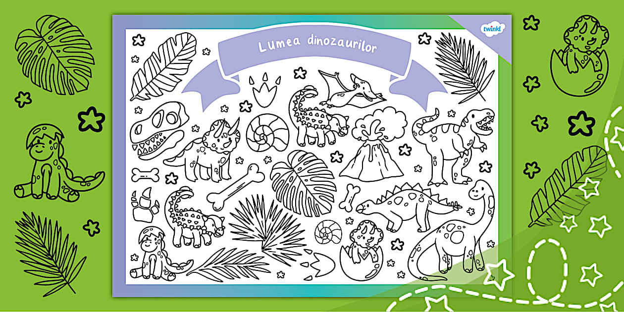 Lumea dinozaurilor – Prima mea planșă de colorat