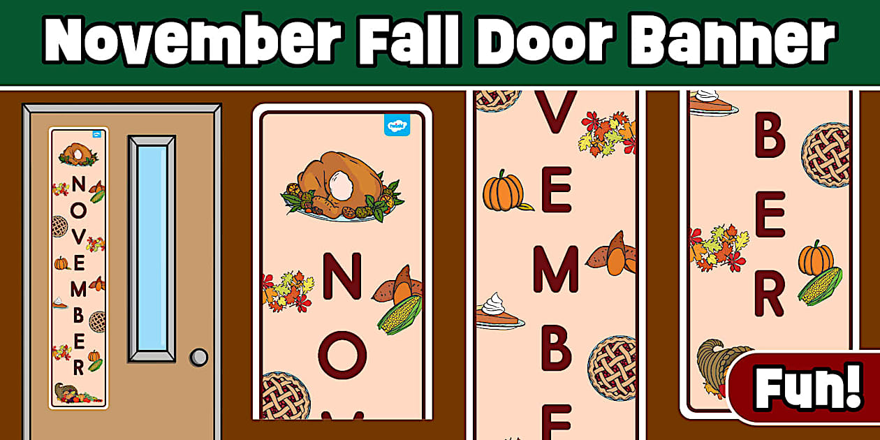November Fall Classroom Door Decoration Banner