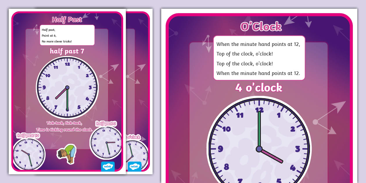 👉 O'Clock and Half Past Posters - KS1 (teacher made)