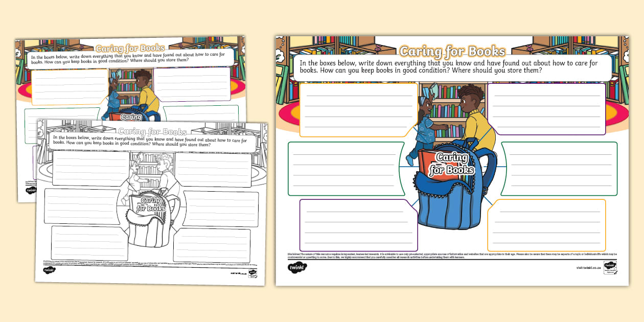Caring for Books Mind Map (teacher made) - Twinkl