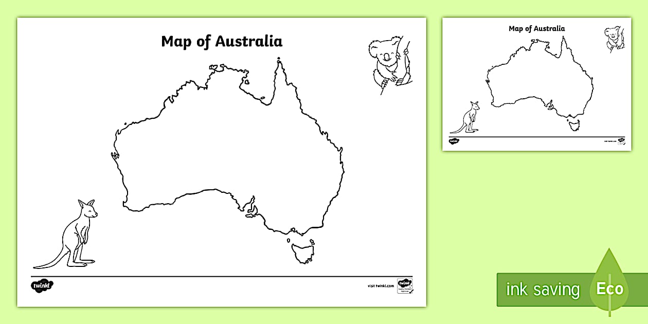 QLD Blank Map of Australia Template (teacher made) - Twinkl
